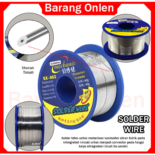 Jual Solder Wire Mechanic Timah Gulung Timah Tetes Timah Roll 0,6 mm ...