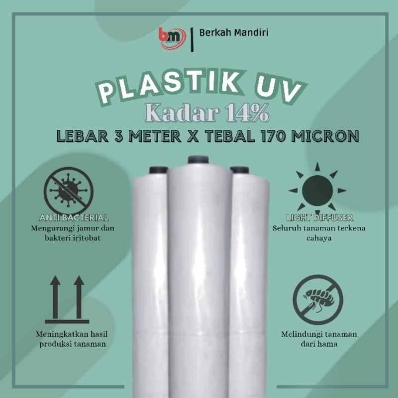 Jual Ecer Plastik UV Film / Plastik Green House Lebar 3 meter Tebal 170 micron merk Super Hoki ...