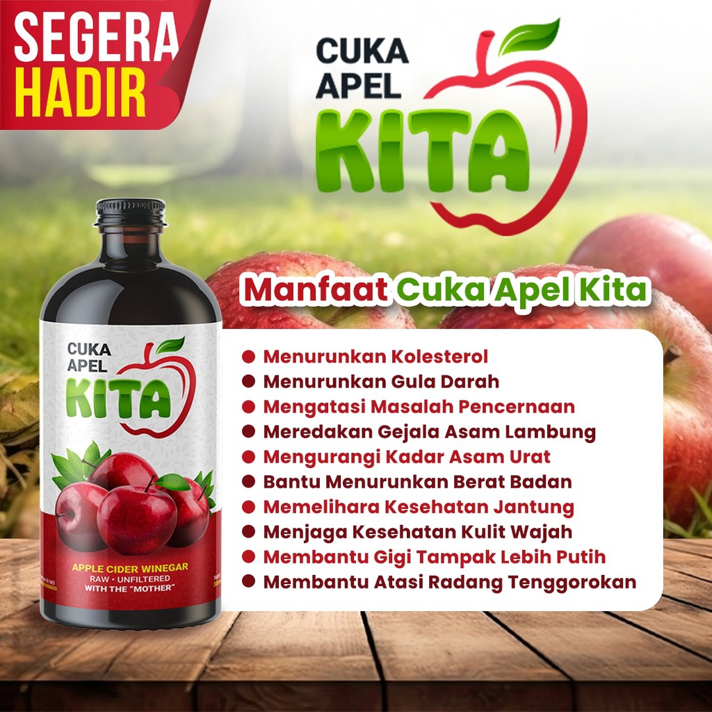 Jual Cuka Apel Kita Isi 300 Ml Apple Cider Vinegar Premium Cuka Apel Organik With The Mother