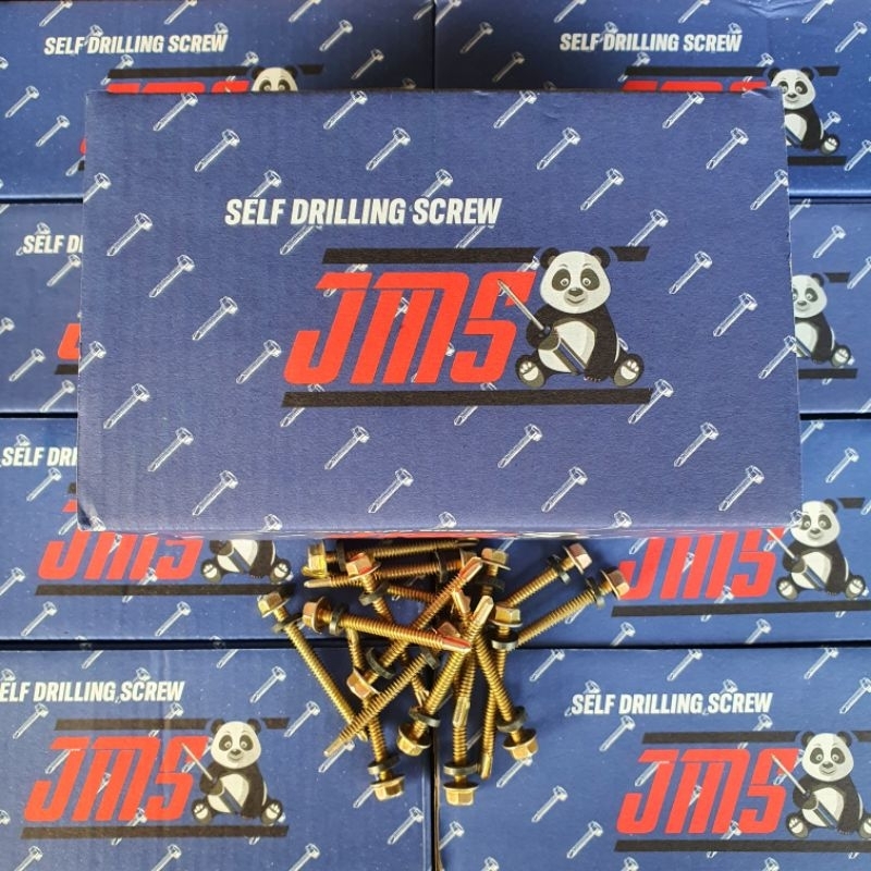Jual Baut Sekrup Roofing Baja Ringan Self Drilling Driling Screw Kuning ...