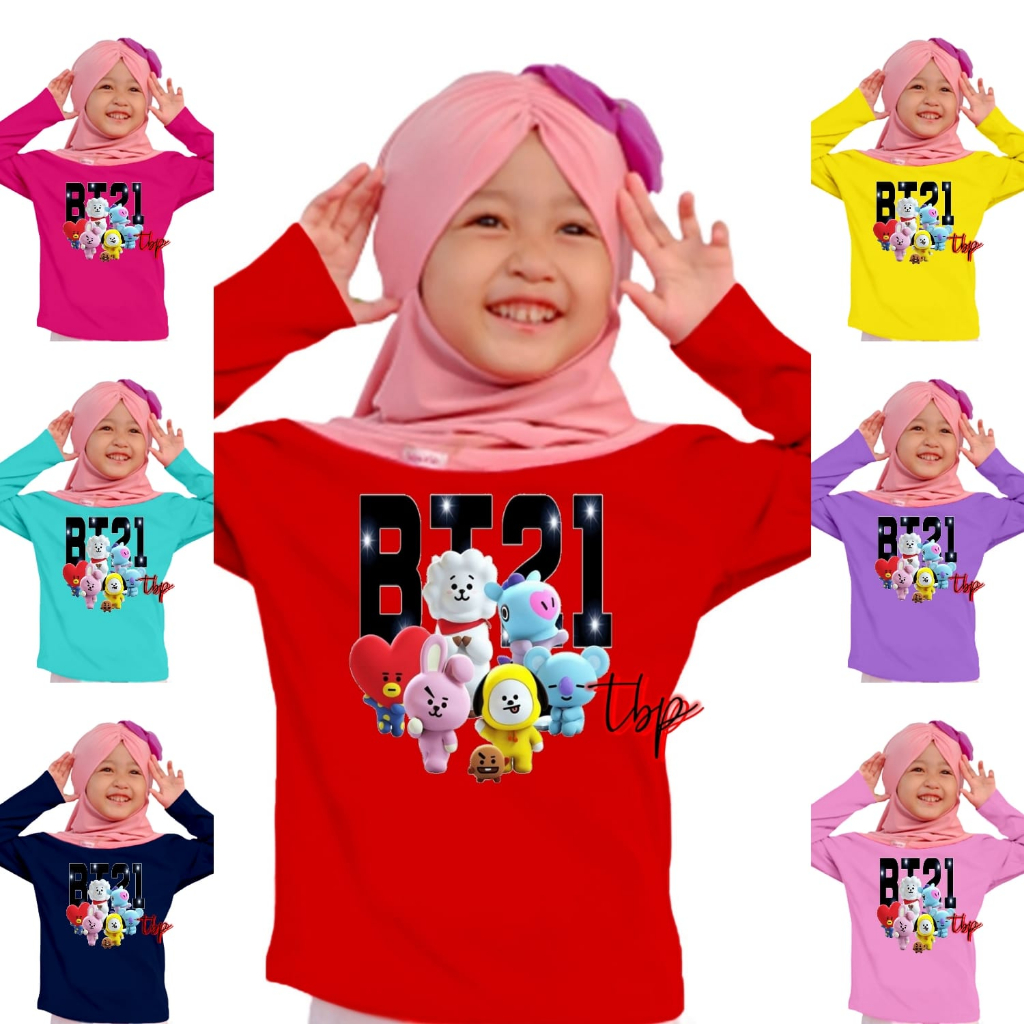 Jual Atasan Anak Lengan Panjang Motif BT21 Printing DTF Digital( Baju ...