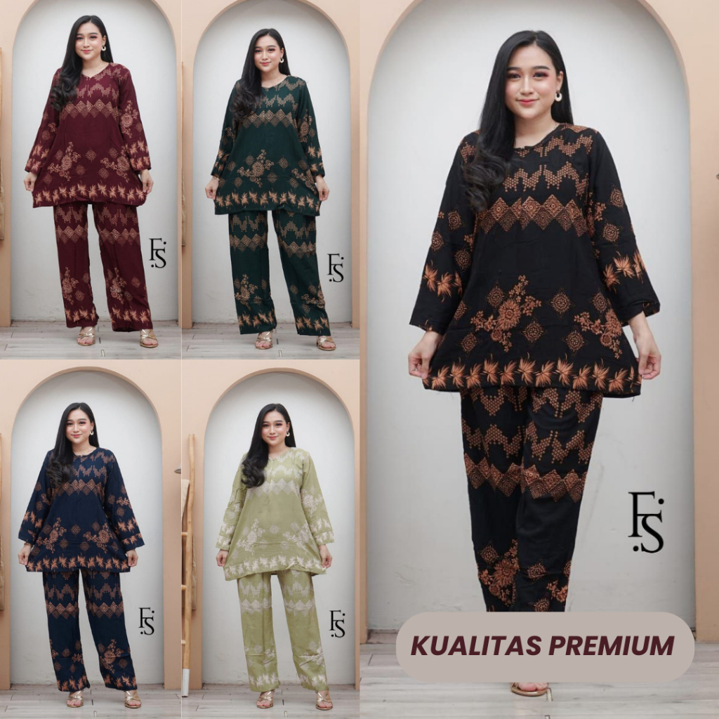 Jual Daster Batik Setelan Celana Panjang Premium Busui Lengan Panjang ...