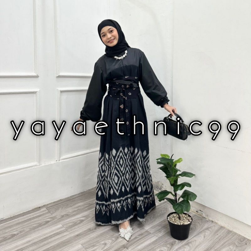 Jual [READY STOK] Shasya dress rang black, dress tenun troso, dress ...