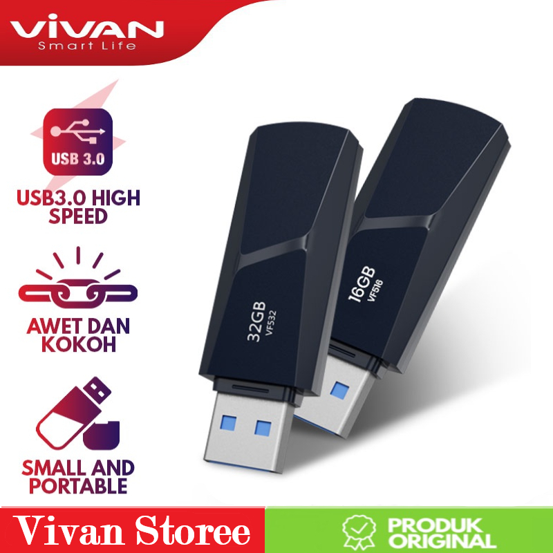 Jual Vivan Flashdisk VF 16GB / 32GB / 64GB Waterproof USB 3.0 High ...