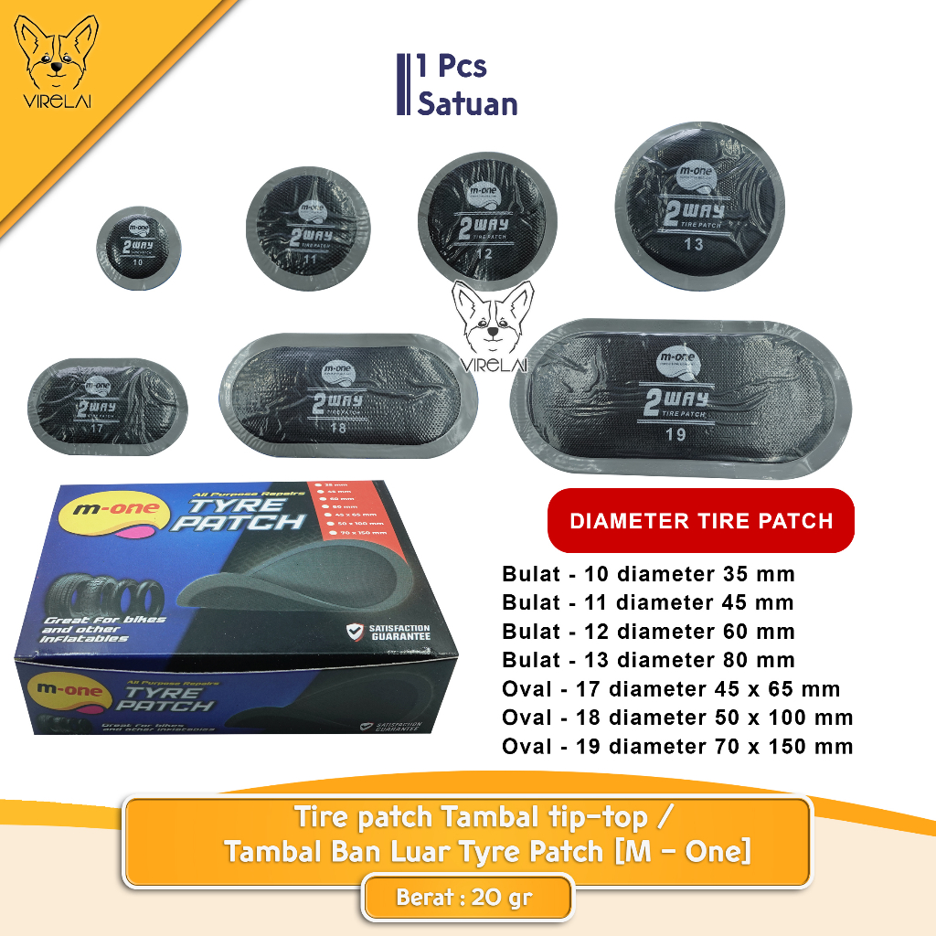 Jual Tambal Ban Luar Tyre Patch / Tire patch Tambal Tip-Top [M-ONE ...