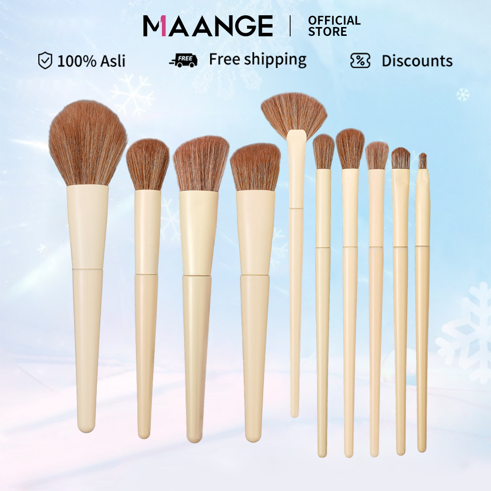 Jual MAANGE 10pcs Kuas Makeup Set Kosmetic Brush Powder Eye Shadow ...