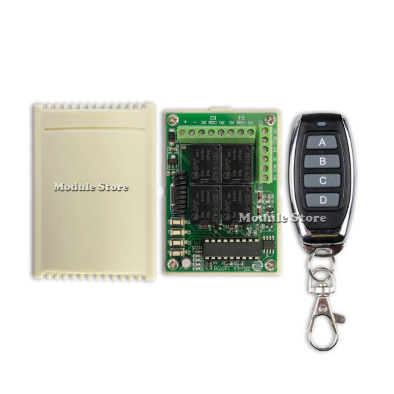 Jual Wireless Relay 4CH 12V 433MHz Independent Working Mode | Shopee ...
