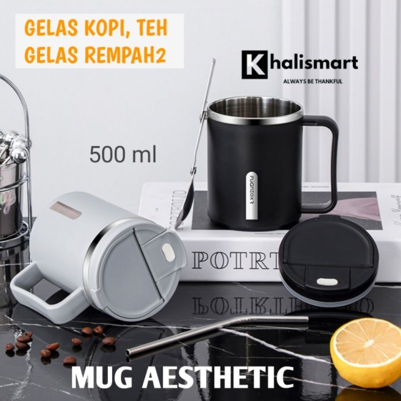 Jual [ COD ] Tumbler Mug Coffee MUG DOUBLE LAYER GELAS STAINLESS MUG ...