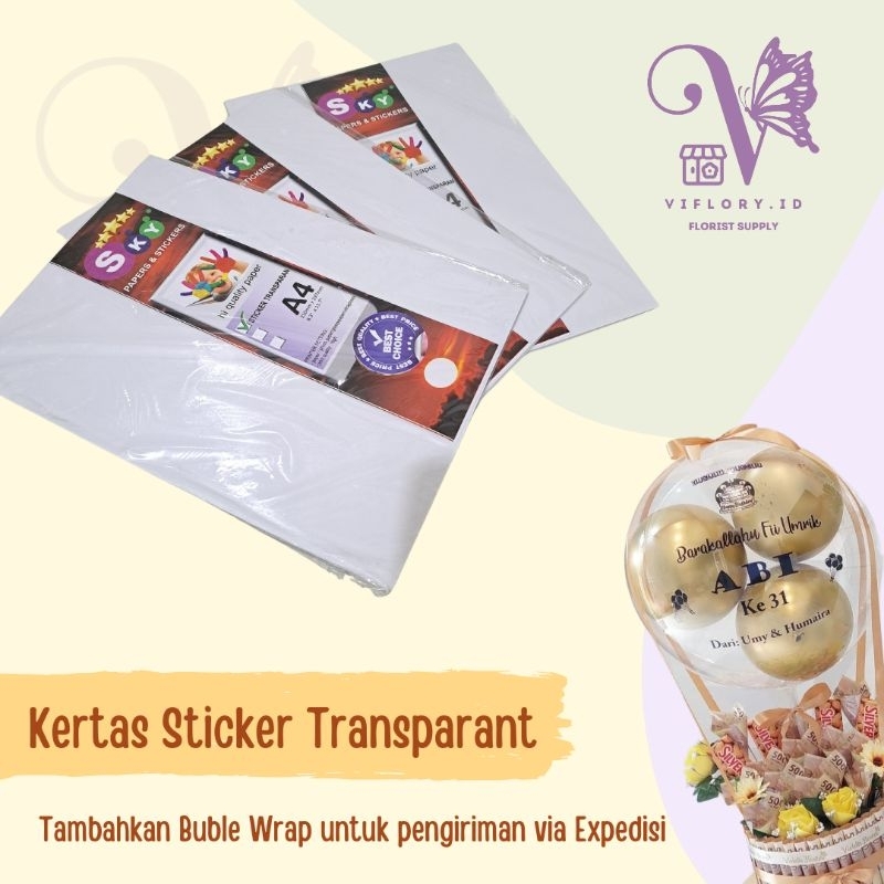 Jual (5 lembar) Kertas Sticker Transparan | Shopee Indonesia