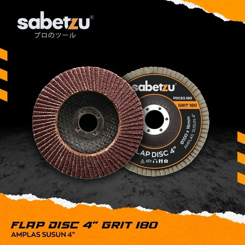Jual Amplas bulat 4" sabetzu amplas susun flap disc 4 inch grit 180 ...