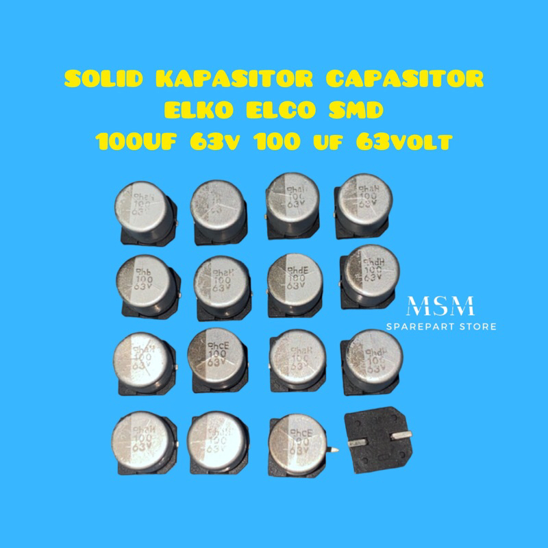 Jual SOLID KAPASITOR CAPASITOR ELKO ELCO SMD 100UF 63v 100 uf 63volt ...