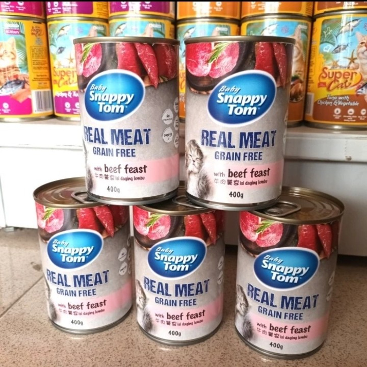 Jual Snappy Tom Kaleng Baby Beef Feast 400Gr - Makanan Basah Kucing ...