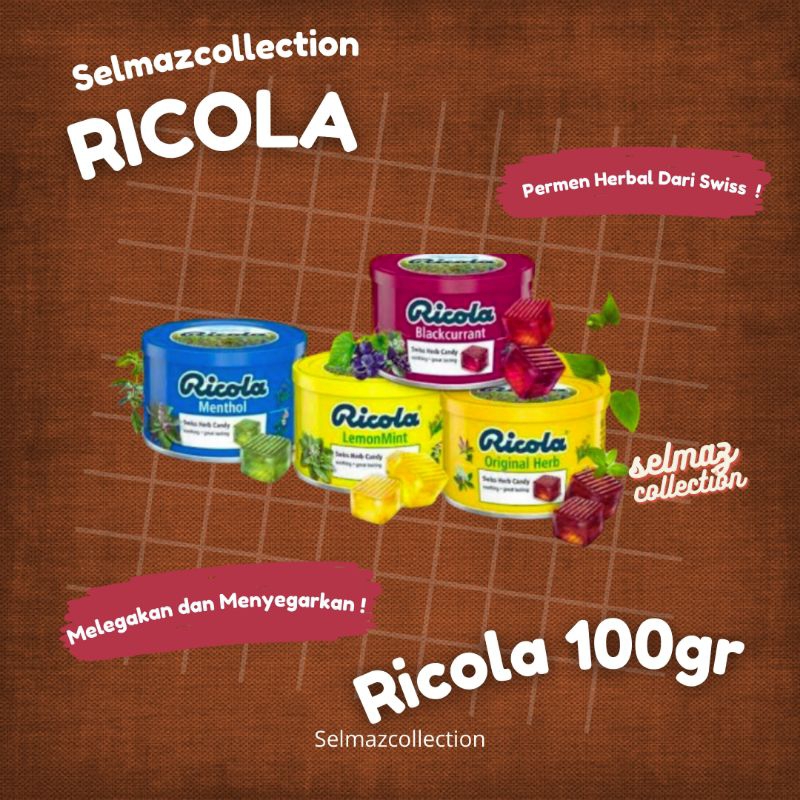 Jual Ricola permen tabung 100g permen ricola menthol Swiss herbal ...
