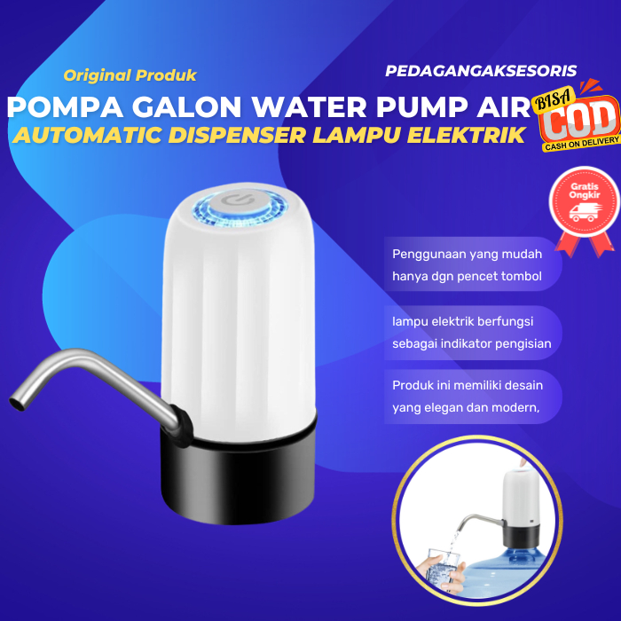 Jual Pompa Galon Water pump air Automatic Dispenser LED Mini Lampu ...
