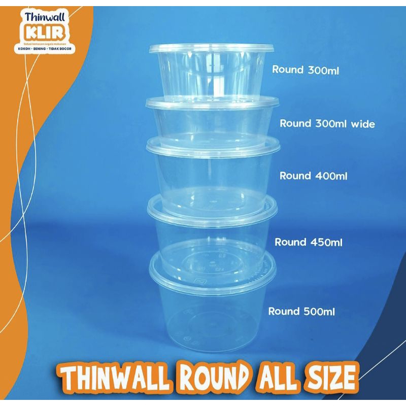 Jual KLIR Thinwall 400ml 450ml Round bowl wadah bulat mangkok plastik ... Jual KLIR Thinwall 400ml 450ml Round bowl wadah bulat mangkok plastik ...