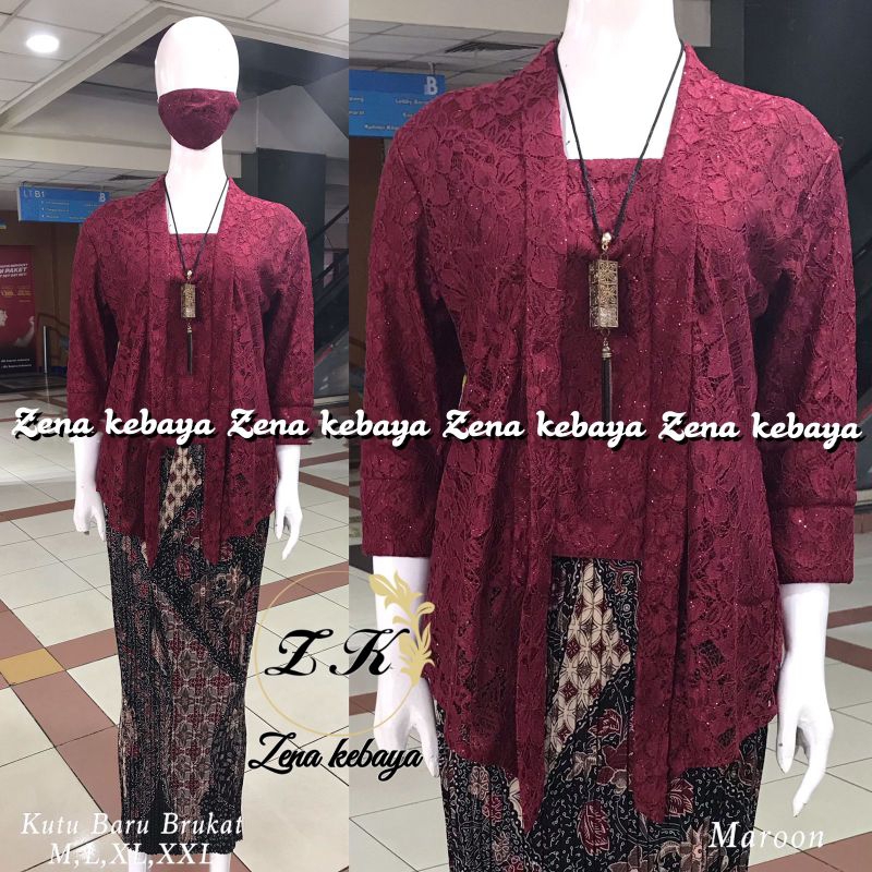 Jual Set Kebaya Modern Brokat Kebaya Kutubaru Rok Plisket Kebaya Wisuda Kebaya Kondangan Pesta ...