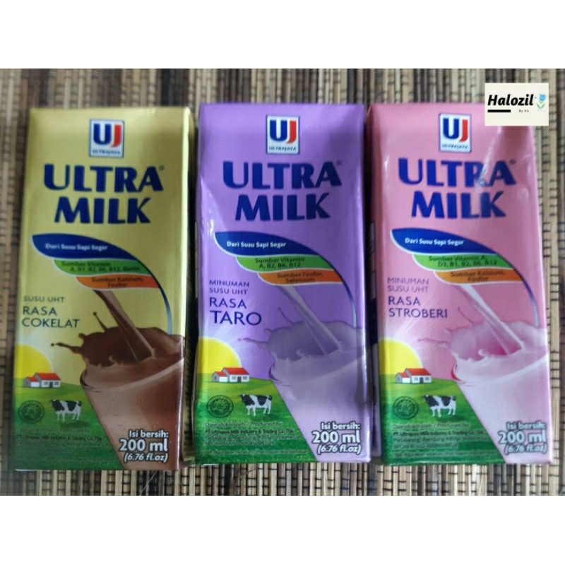 Jual Ultra Milk UHT 200ML / Susu UHT Ultra Milk 200ML / ULTRA MILK TARO ...