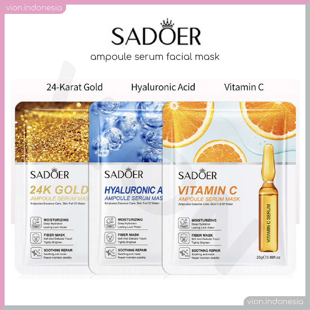 Jual SADOER Facial Mask Premium Serum 24k Karat Vitamin C HA Masker Wajah SR022 | Shopee Indonesia