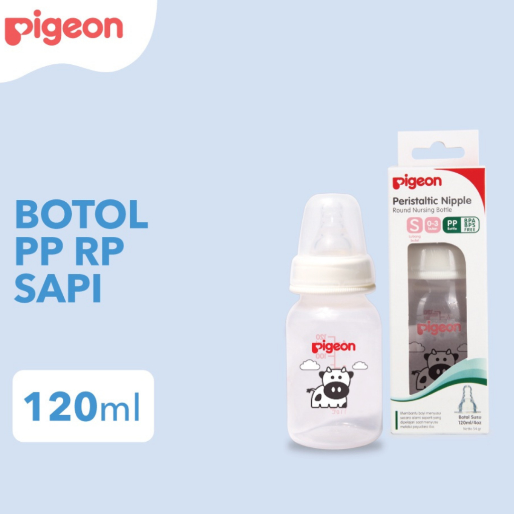 Jual PIGEON Botol Susu PP RP 120Ml - Sapi | Botol Susu Bayi | Shopee ...