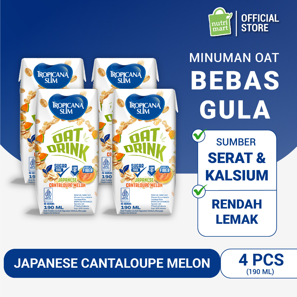 Jual 4 Pack - Tropicana Slim Oat Drink Japanese Cantaloupe Melon 190 ml ...