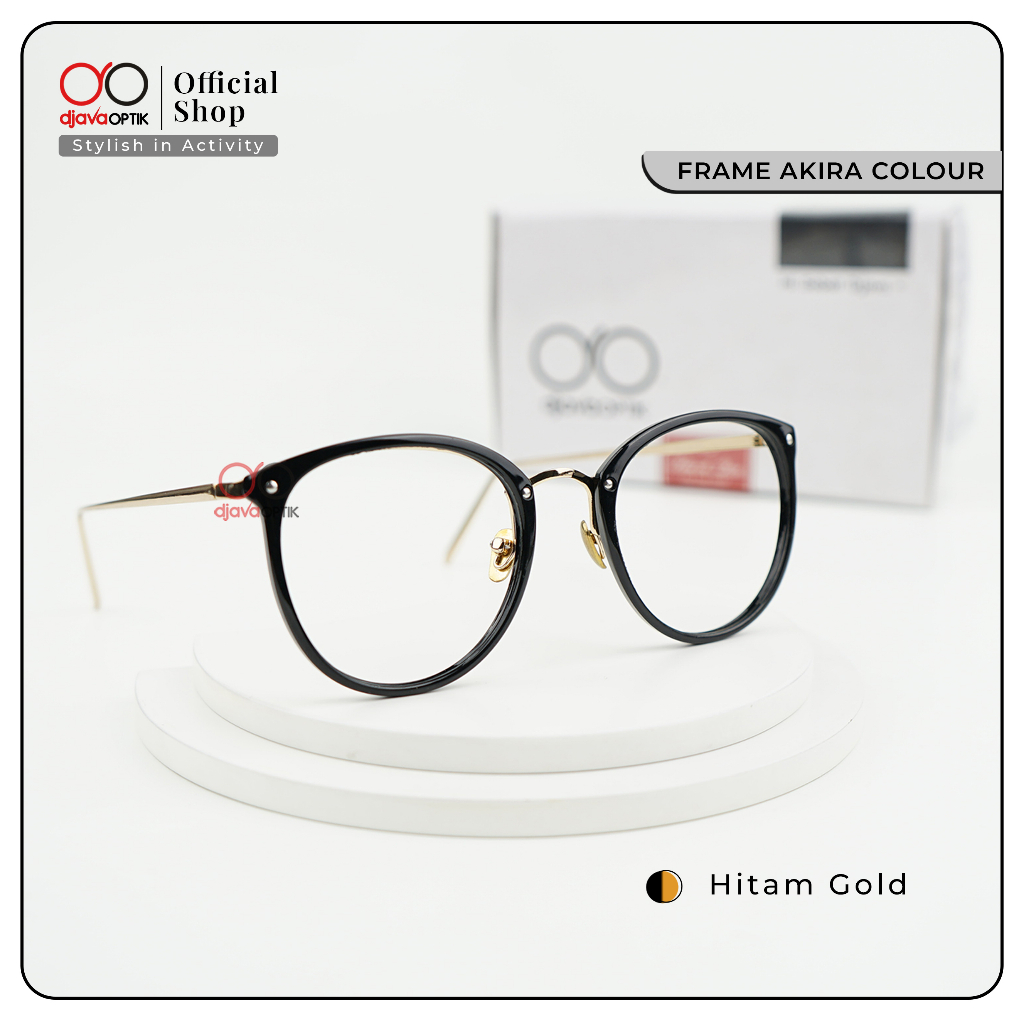 Jual DJAVA OPTIK - Frame Akira - Kacamata Korea Semi Cat Eye Titanium Lebar | Shopee Indonesia