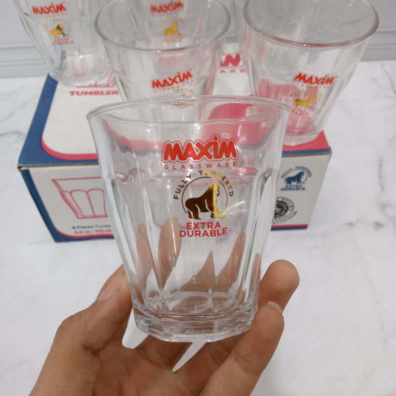 Jual MAXIM GELAS KACA MAXIM- 607T/ GELAS KACA 160ML | Shopee Indonesia