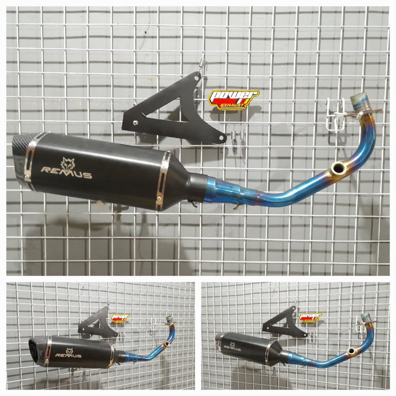 Jual Knalpot Racing Vespa Matic REMUS Black Full System PNP | Shopee ...