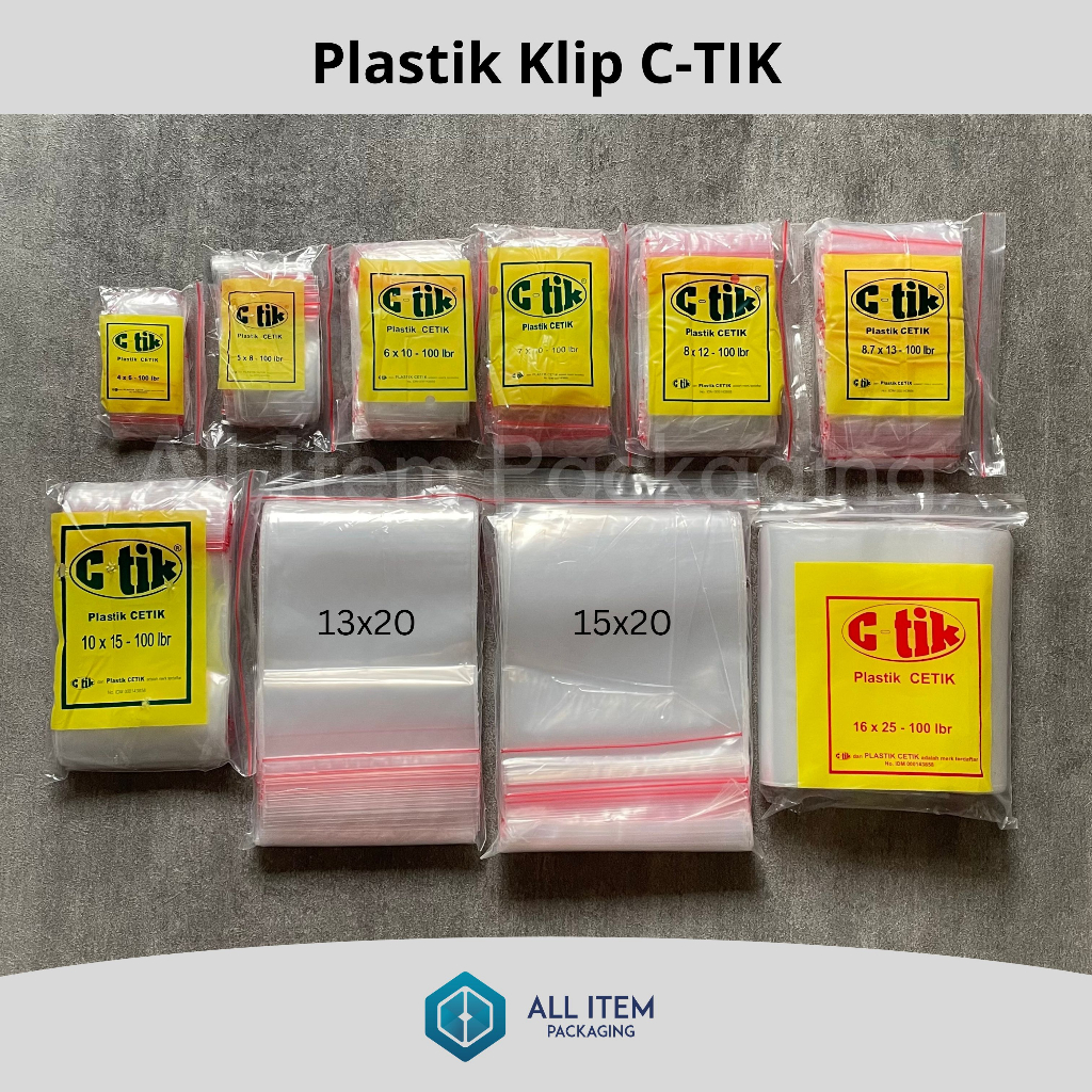 Jual Kantong Plastik Klip CTIK Ziplock Bening C-TIK Zipper Clip Cetik ...