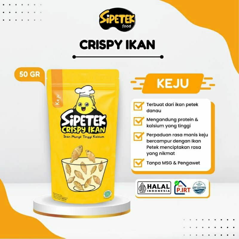 Jual SIPETEK IKAN CRISPY Lauk Pauk Cemilan Lauk pauk Sehat Ikan mungil ...