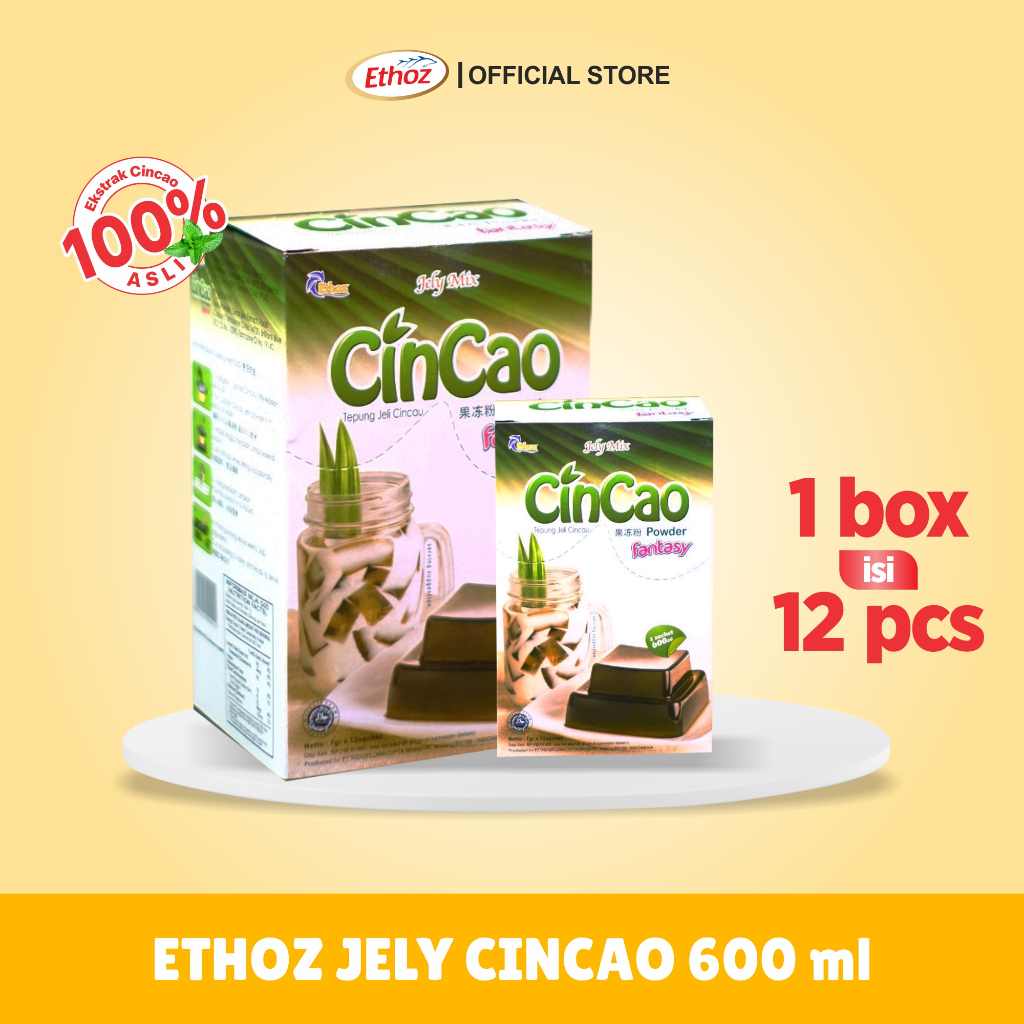 Jual ETHOZ Cincao Jelly powder/ tepung Jeli Cincau bubuk x 12 pcs ...