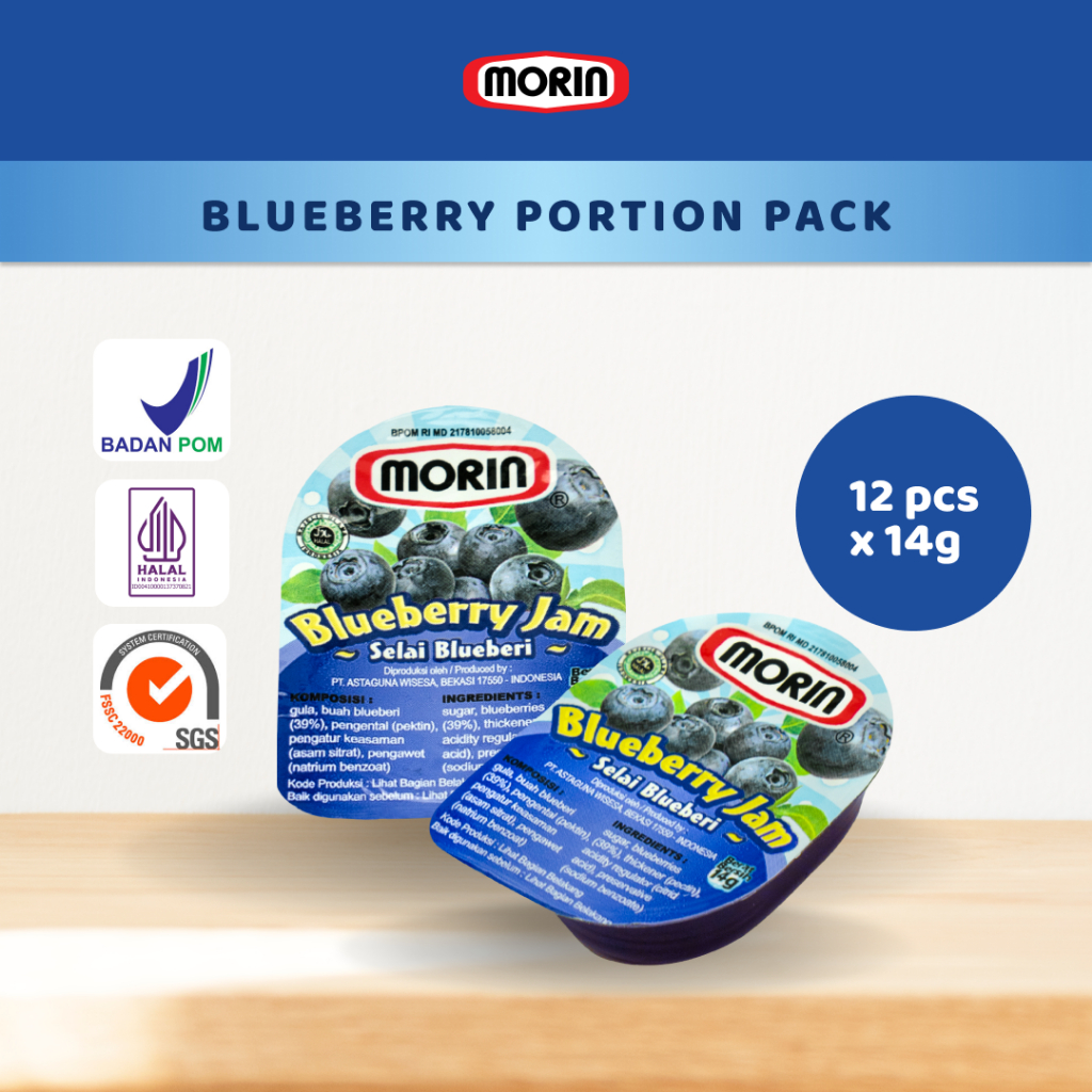 Jual Morin Blueberry Jam 14 gr (12 Pcs) | Shopee Indonesia
