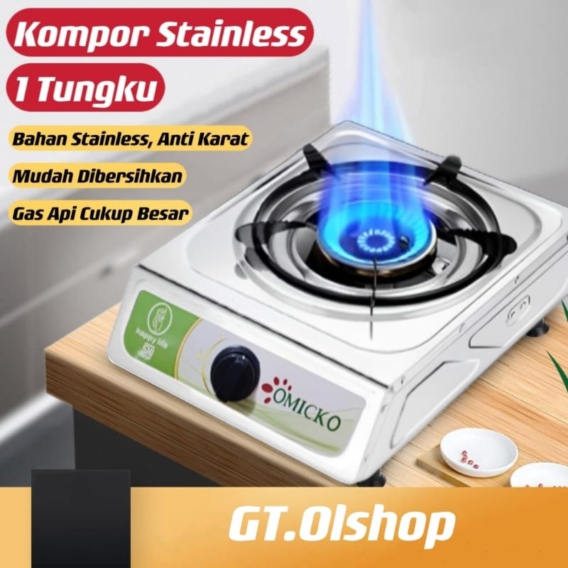 Jual Kompor Gas OMICKO 1 Tungku / Kompor Gas Stainless Anti Karat ...