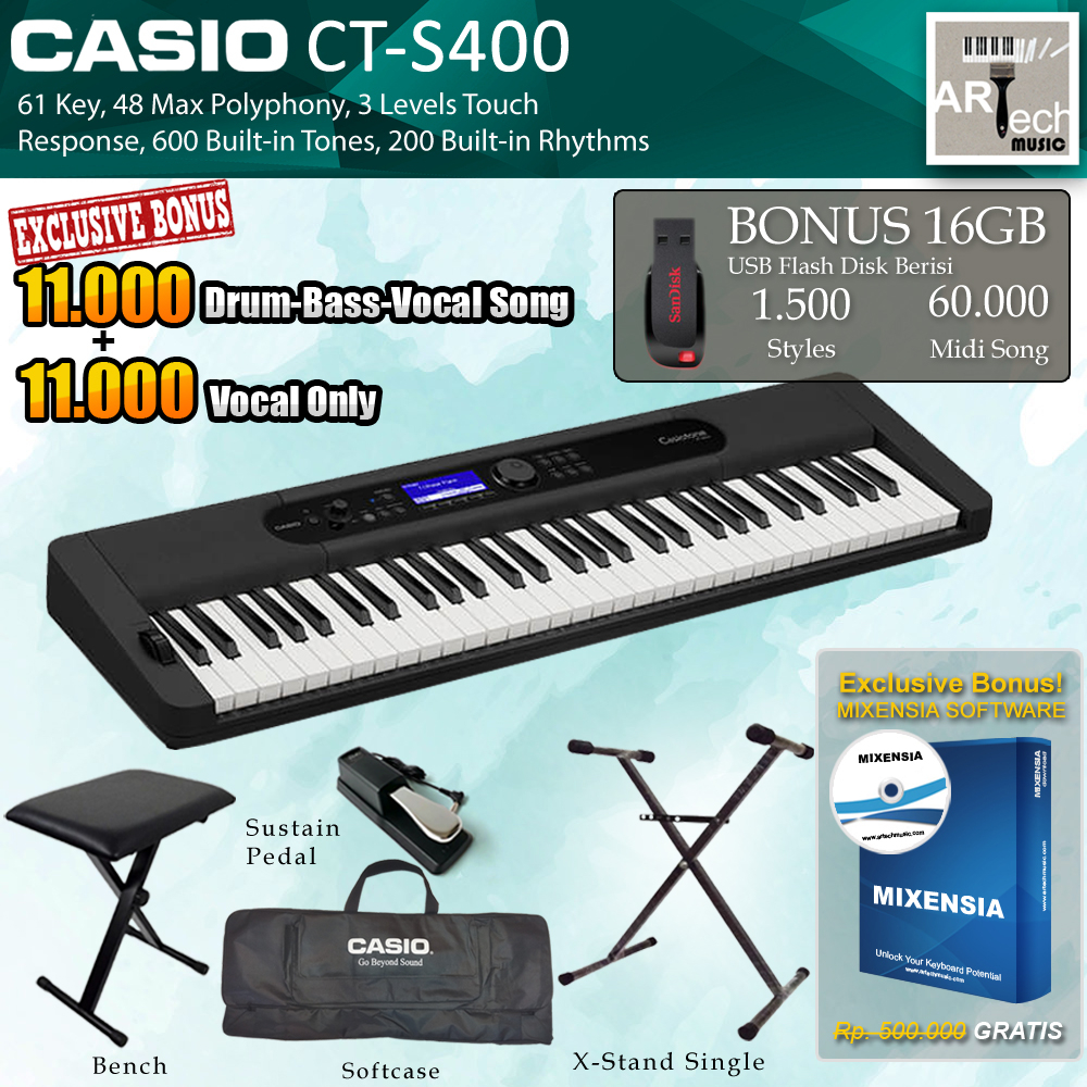 Jual Keyboard Casio CTS400 / CT S400 / CTS 400 Garansi Resmi | Shopee Indonesia