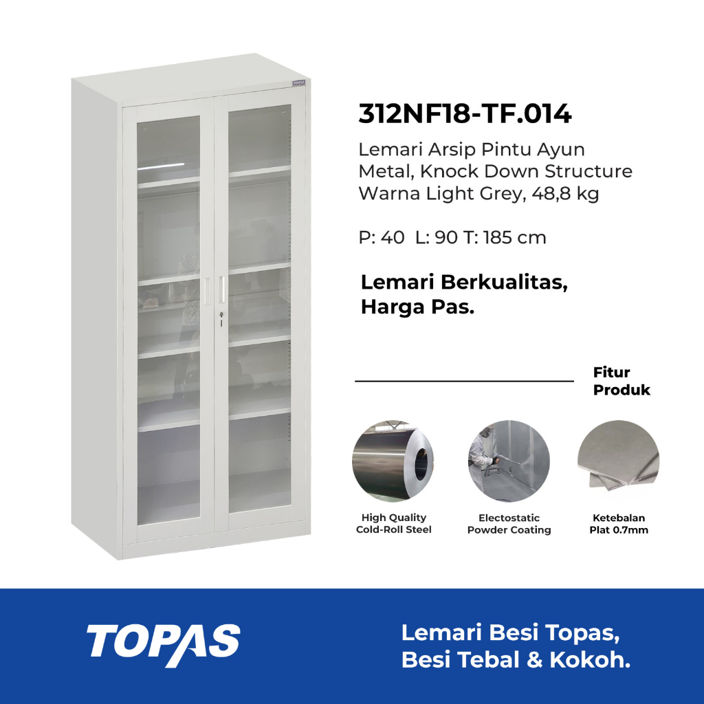Jual Lemari Arsip / Lemari Cabinet / Lemari Besi Swing Door TF 014 TOPAS | Shopee Indonesia