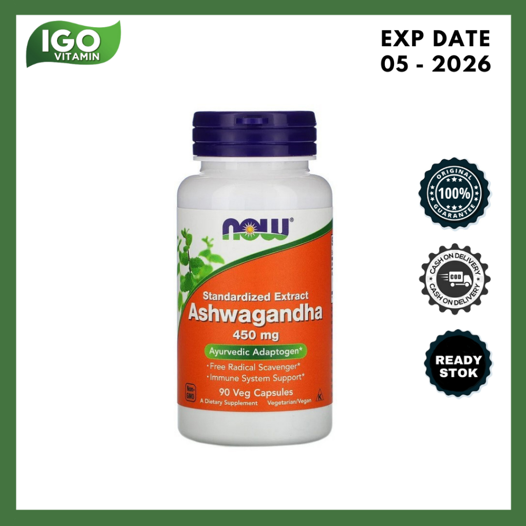 Jual Now Foods Ashwagandha 450 Mg 90 Capsules Vitamin Depresi Stress