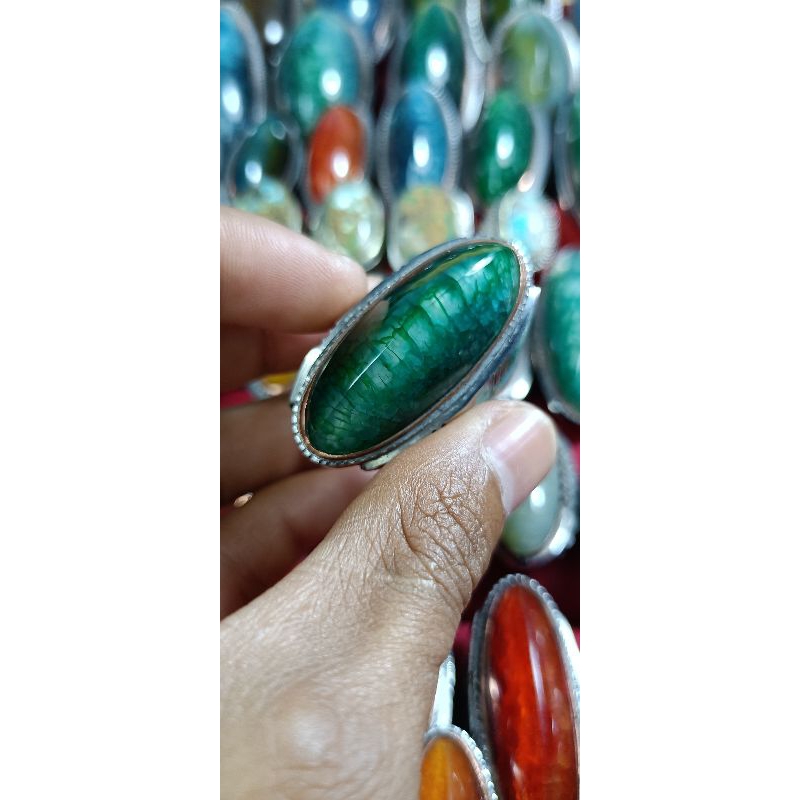 Jual Batu akik pandan ijo lumut sisik nagas | Shopee Indonesia