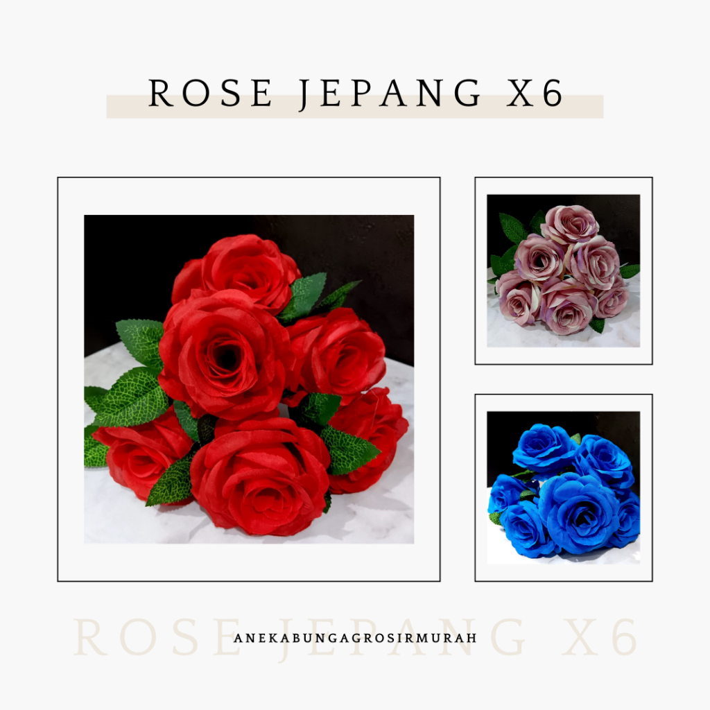 Jual Bunga Mawar Rose Jepang Cabang 6 / Ecer RJ6 | Shopee Indonesia