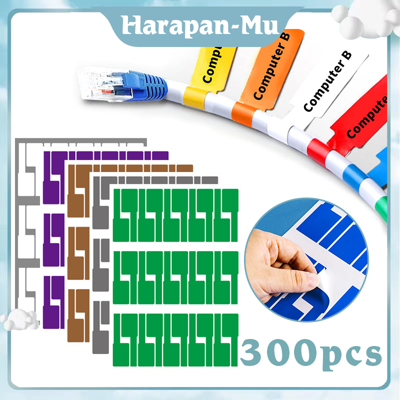 Jual 300pcs / 10 Lembar Label Sticker Thermal Penanda Kabel Stiker ...