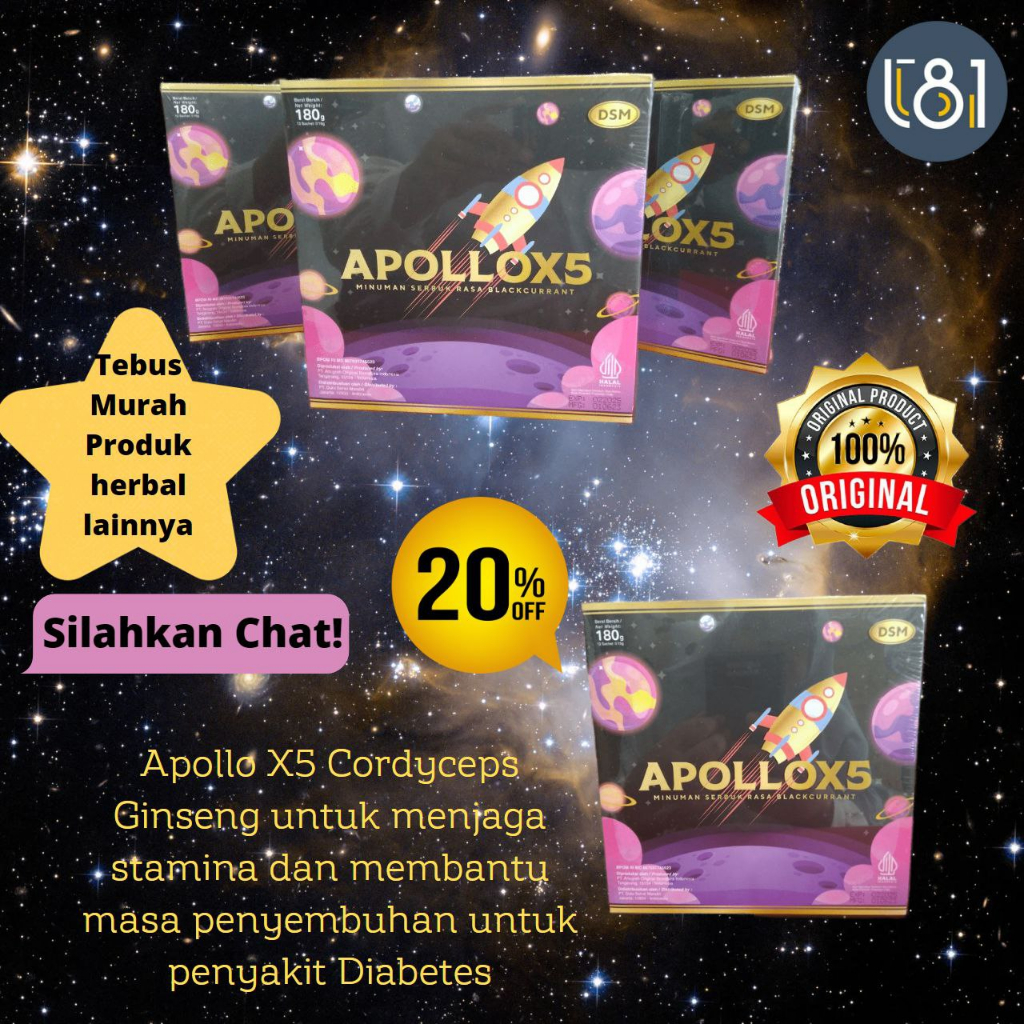 Jual ECERAN APOLLO 5 SACHET APOLLO-12, cordy- G extract Kemasan Baru ApolloX5 | Shopee Indonesia