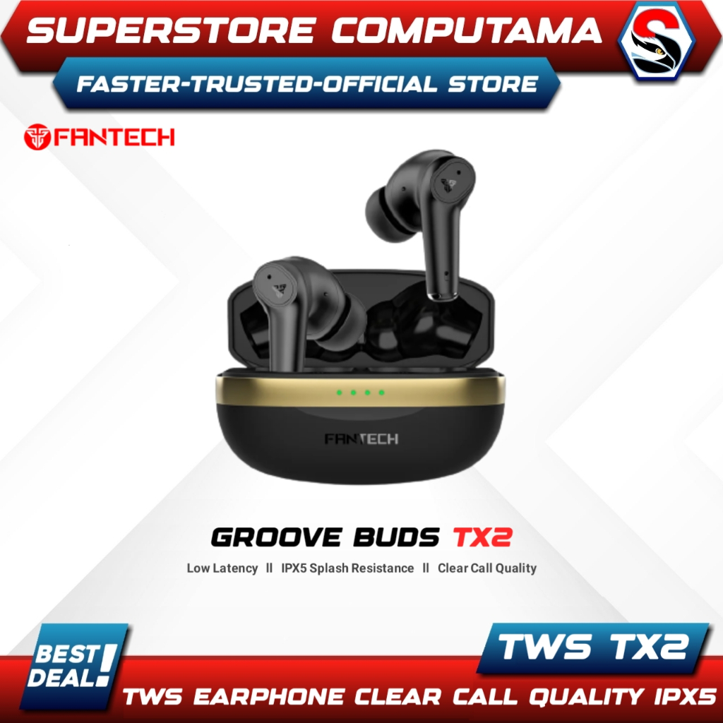 Jual Fantech TWS Earphone Bluetooth True Wireless GROOVE BUDS+ TX2 ...