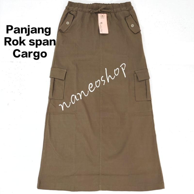 Jual ROk Span Cargo panjang wanita Stretch tebal Simple Me | Shopee ...
