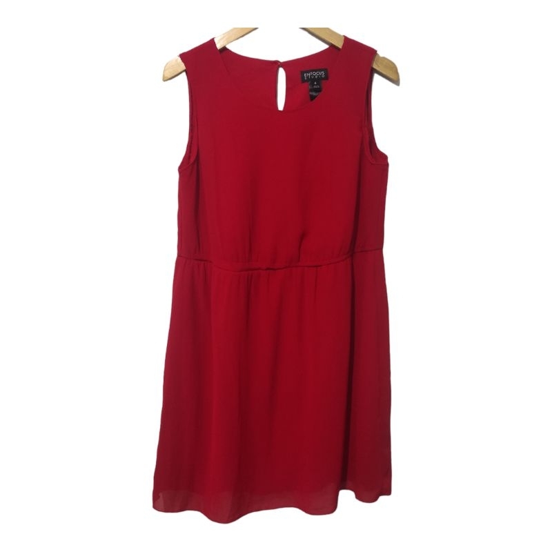 Jual sleeveless red dress enfocus studio 4 (minus) | Shopee Indonesia