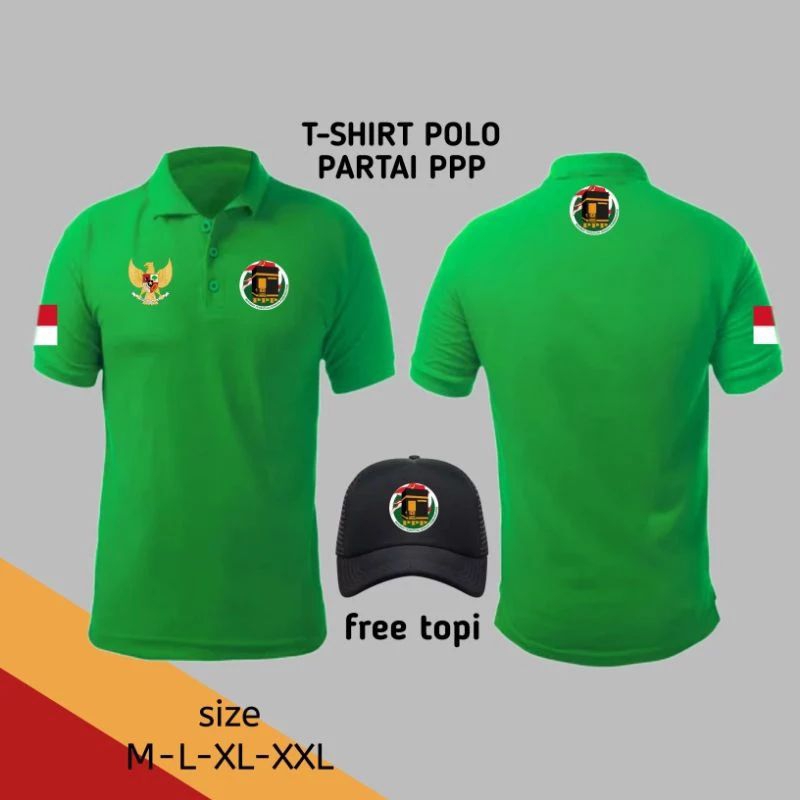 Jual kaos polo kerah paket topi logo partai ppp/kaos cowok&cewek ...