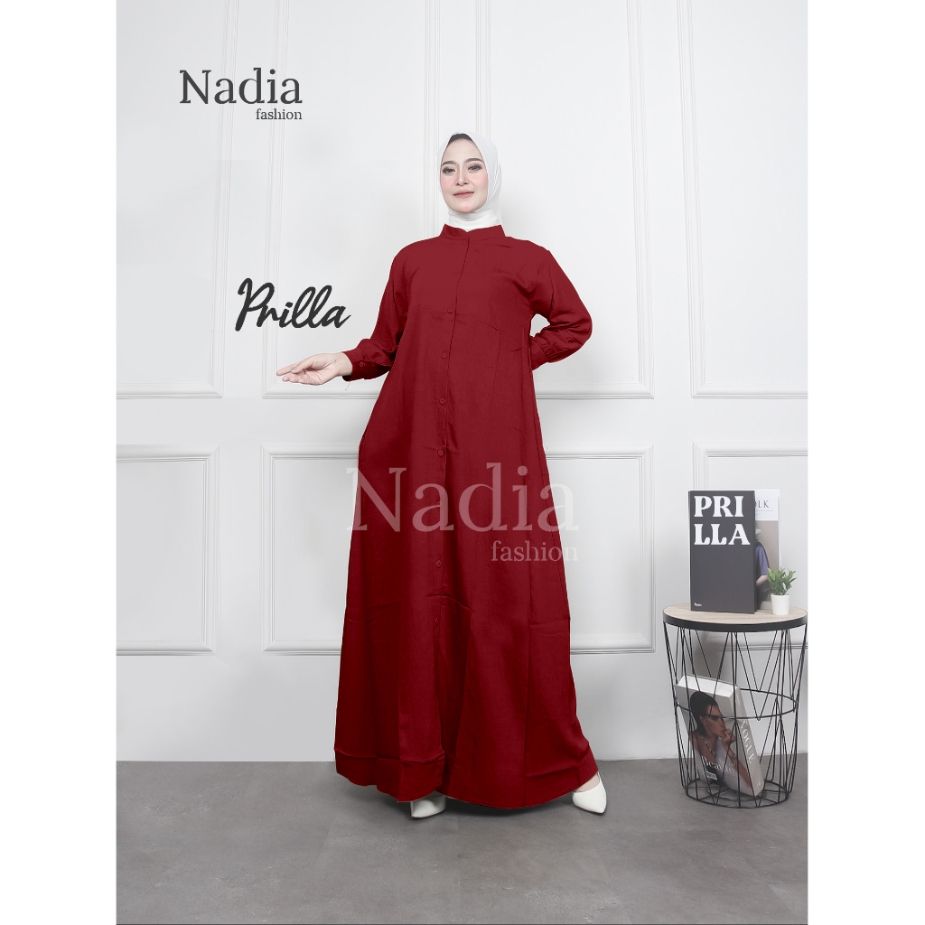 Jual Prilla Maxy Dress Gamis Linen peremium Model Terbaru Minimalis ...