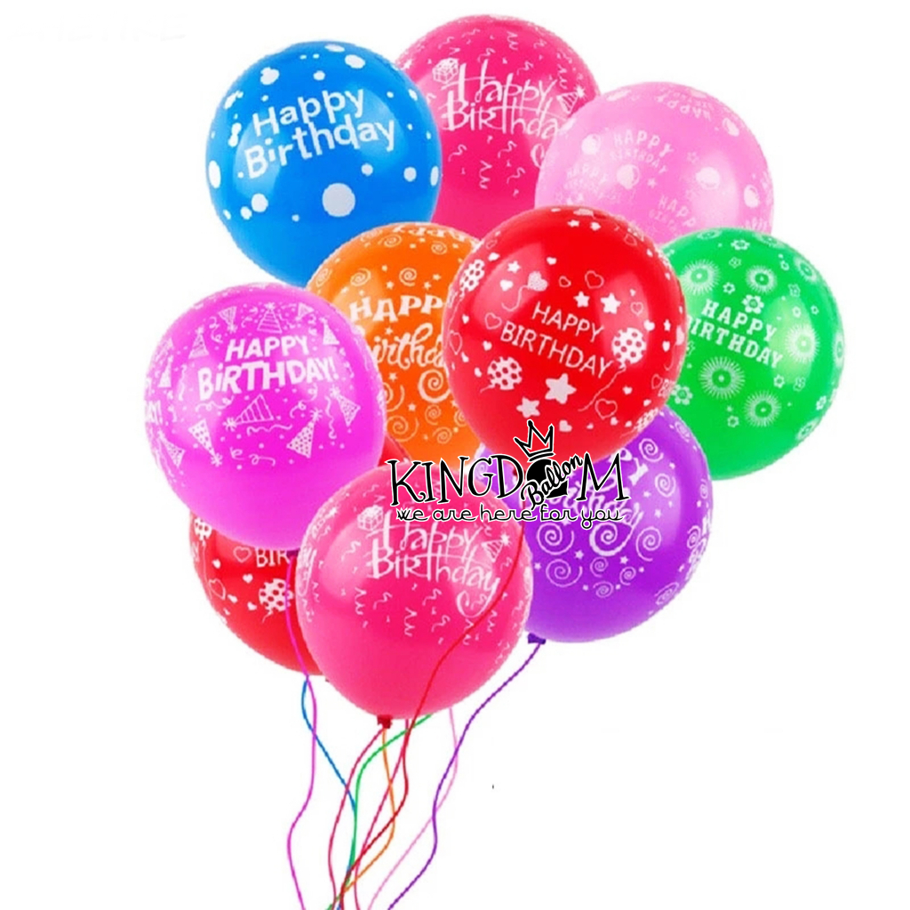 Jual Balon Latex HBD / Balon Motif HBD / Balon Ulang Tahun | Shopee ...