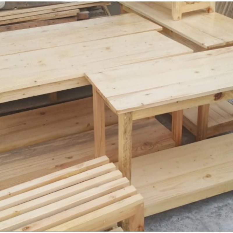 Jual meja rak kayu jati belanda(120x40x75cm) | Shopee Indonesia