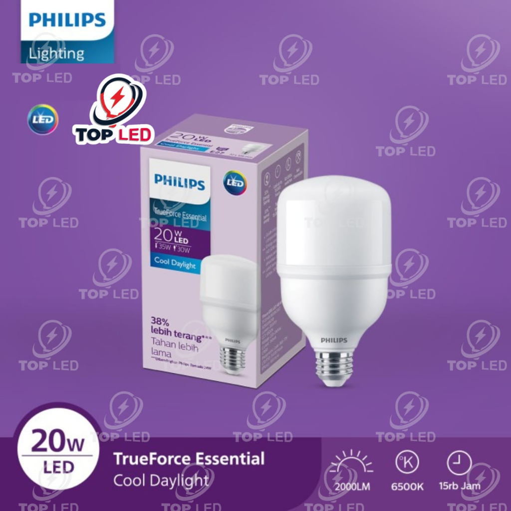 Jual Philips LED Trueforce Essential E27 6500K Cool Day Light Putih | Shopee Indonesia