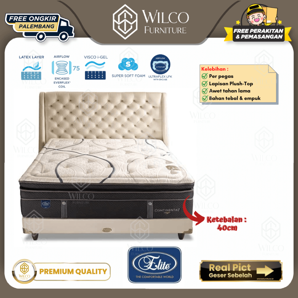 Jual Kasur Continental Elite New Edition/ Springbed Matras Latex Palembang | Shopee Indonesia
