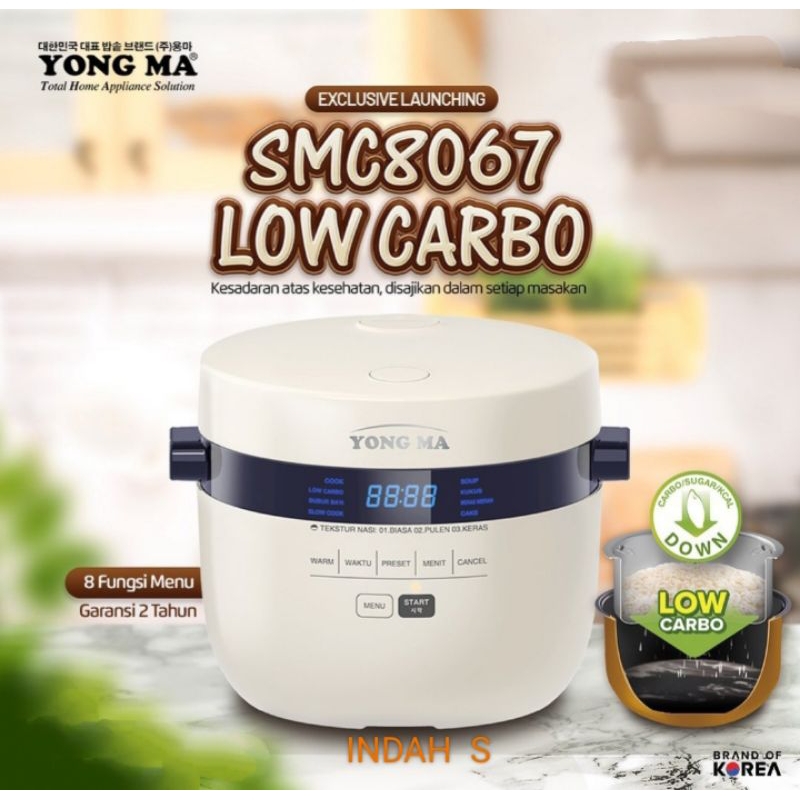 Jual Magic Com Yong Ma SMC-8067 Low Carbo 2L / Yong Ma Rice Cooker ...