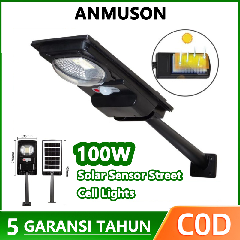 Jual ANMUSON Solar Sensor Street Cell Lights 100W lampu solar cell ...